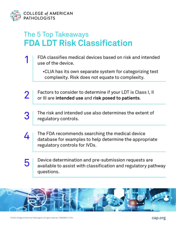 Top 5 Takeaways on FDA LDT Risk… | College of American Pathologists